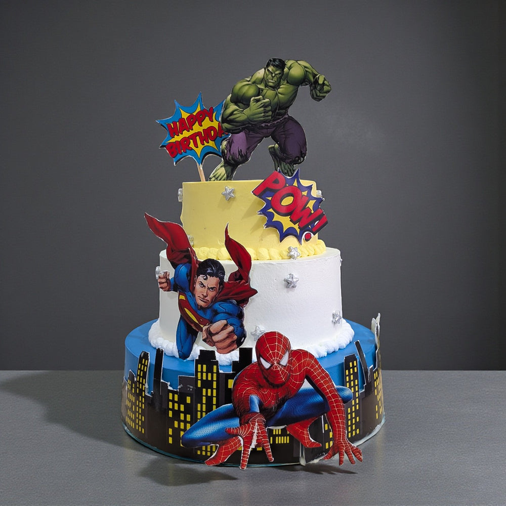 Superhero Mini 1 kg Tier Cake – Avengers & Hero Theme Birthday Cake